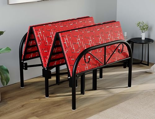 Sahni Foldable Furniture Heavy Duty Iron/Metal/Steel Folding Bed Frame